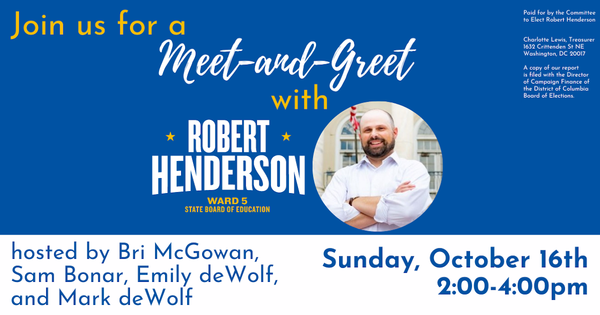 Meet-and-Greet for Robert Henderson, hosted by Bri McGowan, Sam Bonar ...