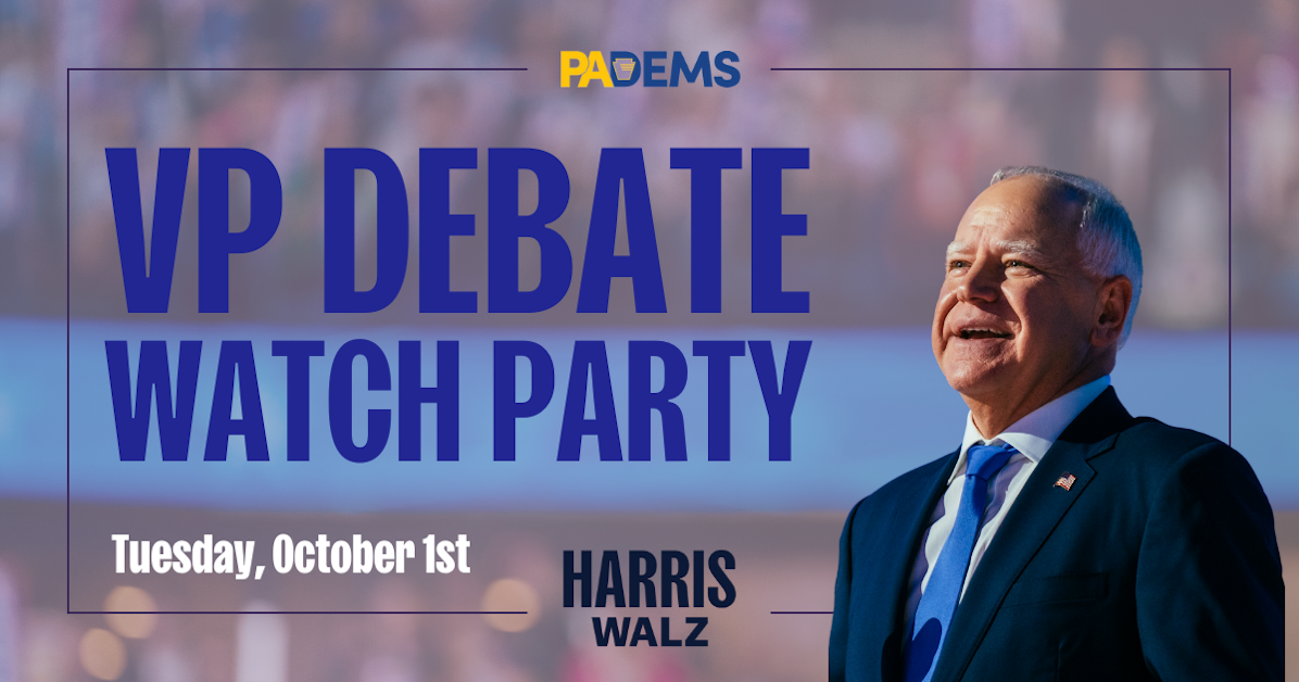 Walz vs. Vance Debate Watch Party! · Pennsylvania Democratic Party