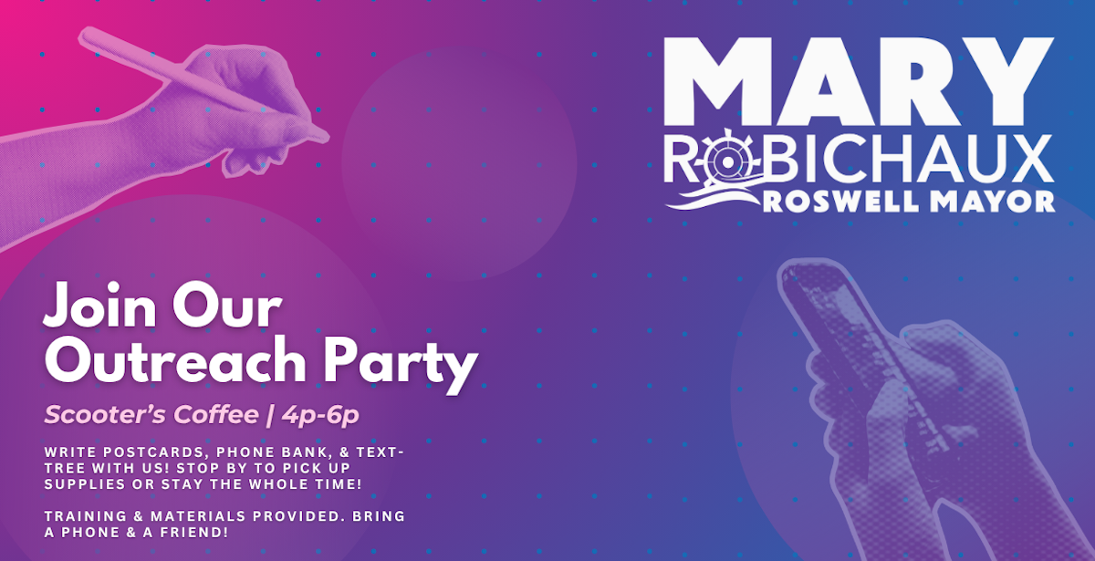 Listening to West Roswell - Coffee with Mary! · Elect Mary Robichaux, LLC