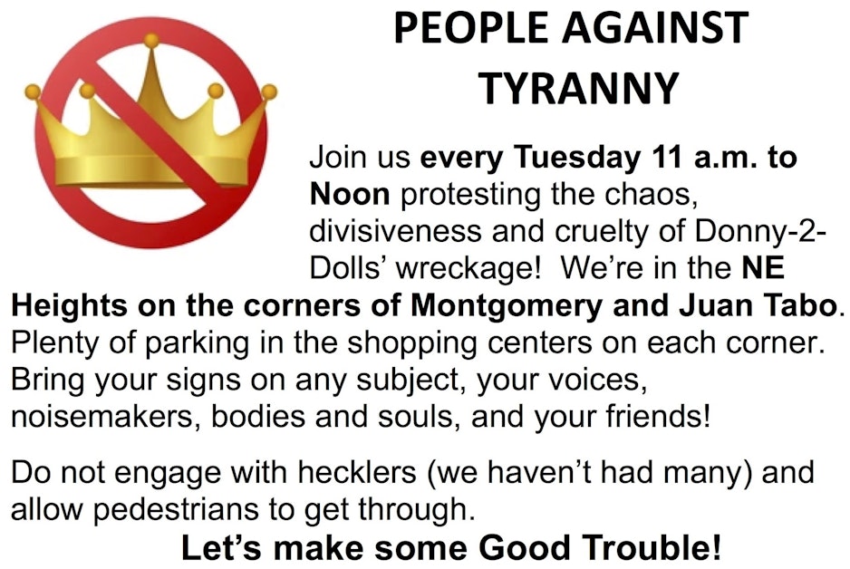 PEOPLE AGAINST TYRANNY - Every Tuesday · Mobilize