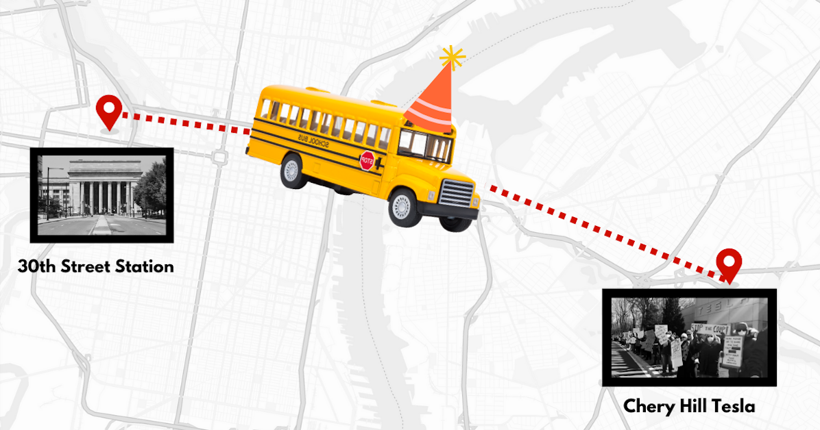 Party Bus! 30th Street Station Cherry Hill Tesla · Mobilize