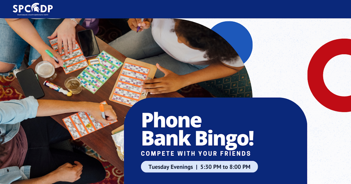Phone Bank Bingo! · South Carolina Democratic Party