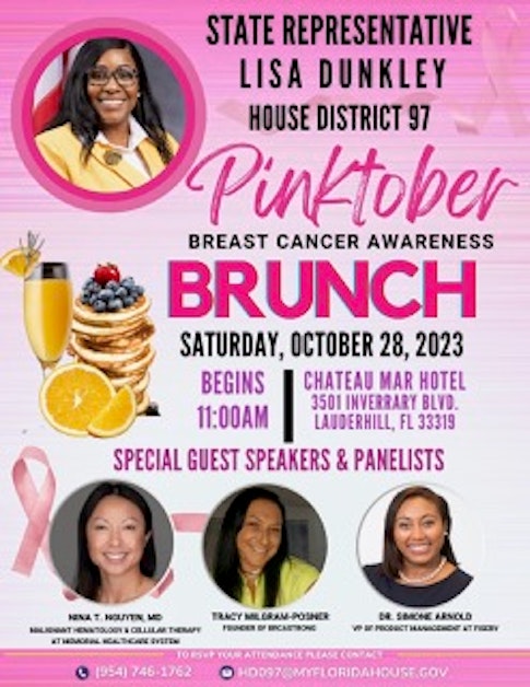 State Rep. Lisa Dunkley's PINKTOBER Breast Cancer Awareness Brunch ...