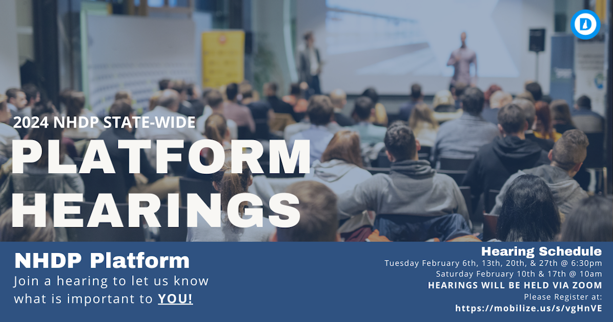 NHDP Platform Hearing · The NH Democratic Party