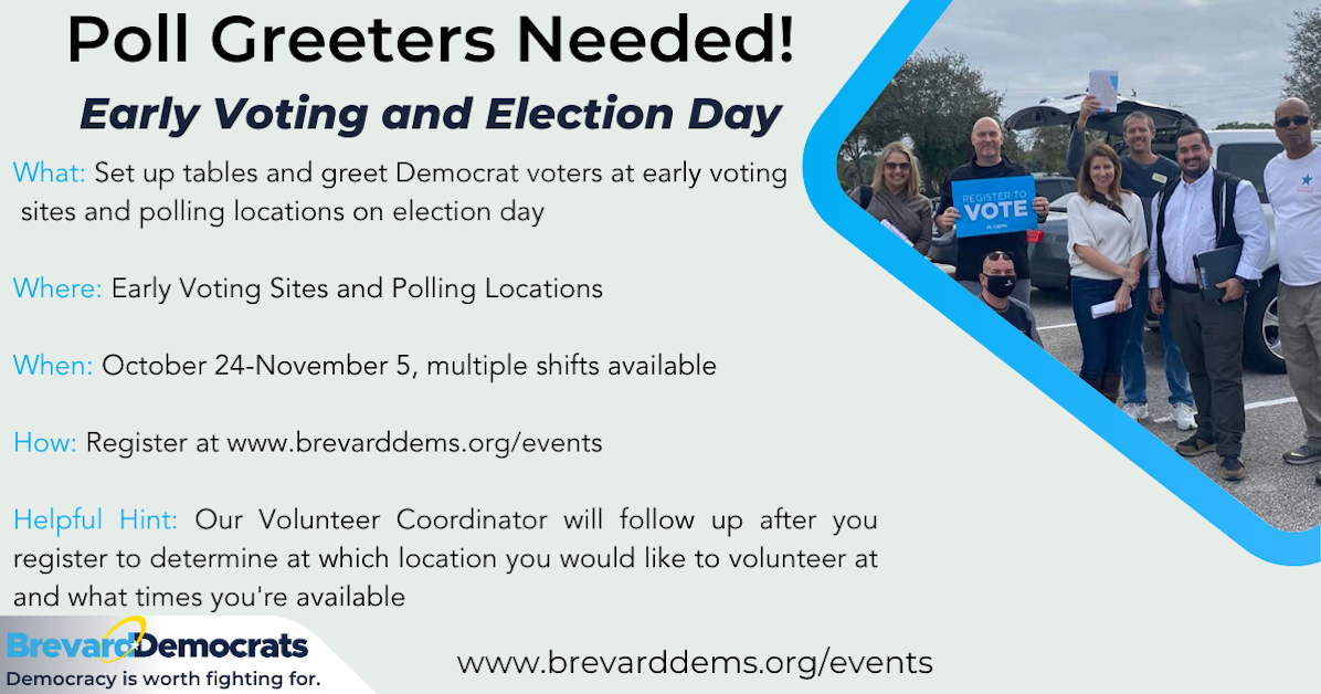 Early Voting Poll Greeter · BrevardDems
