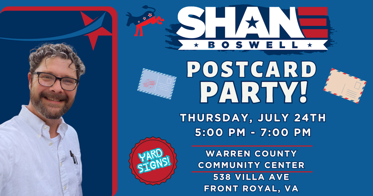 Postcard Party for Shane Boswell! · Mobilize