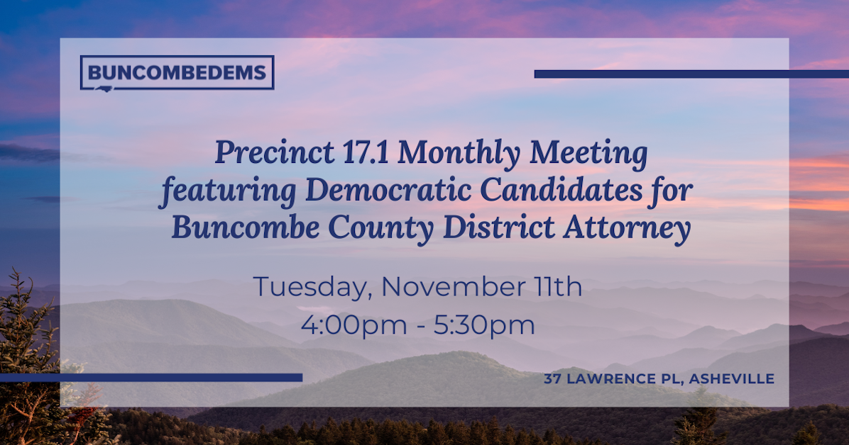 Precinct 17.1 Monthly Meeting featuring Democratic Candidates for ...