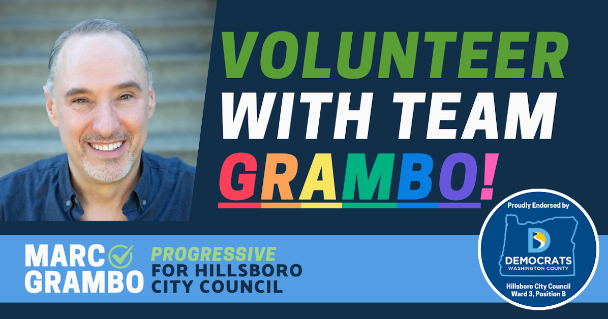 Volunteer Interest Sign Up | Marc Grambo for Hillsboro · Mobilize