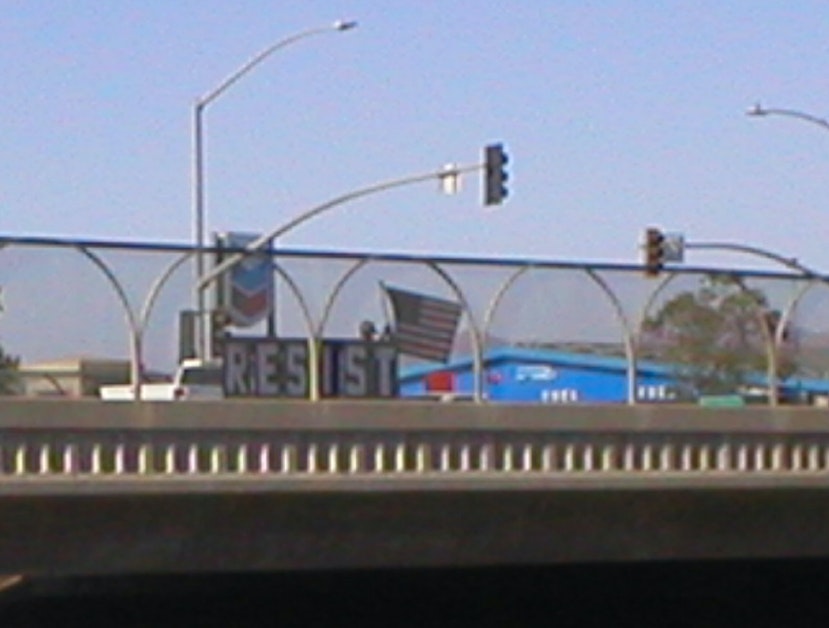 Overpass Banner Drop & Protest · Indivisible