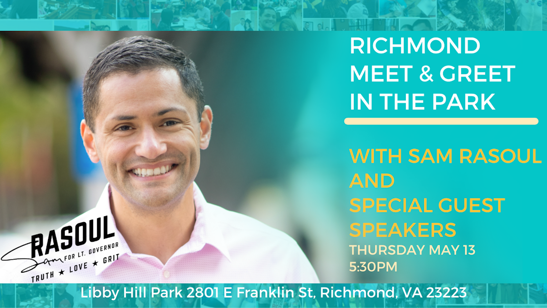Meet & Greet with Sam Rasoul in the Park · Sam Rasoul for Delegate