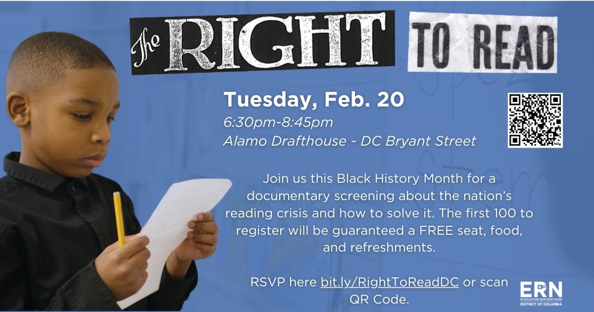 The Right to Read Movie Screening · Education Reform Now Advocacy
