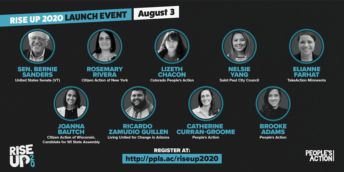 People's Action Rise Up 2020 Get Out the Vote Launch W/ Bernie ...