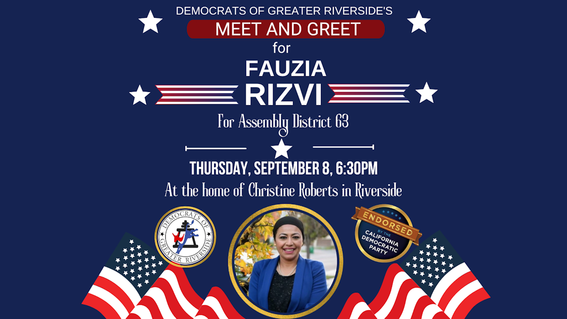Meet and Greet with Fauzia Rizvi for Assembly District 63 · Mobilize