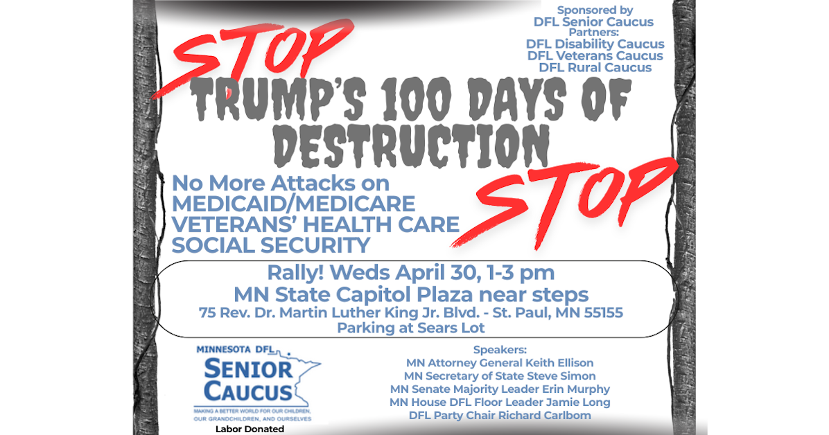 Rally “Stop the 100 Days of Destruction!” · Minnesota DFL