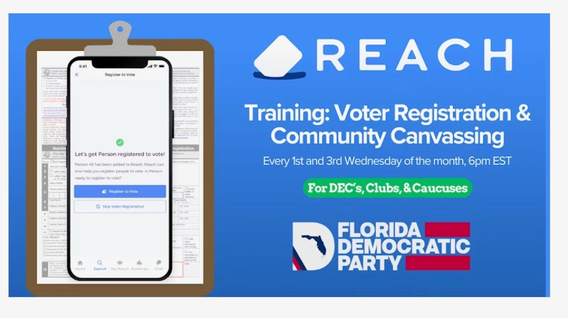 Reach training with Florida Dems · Pinellas County Democrats