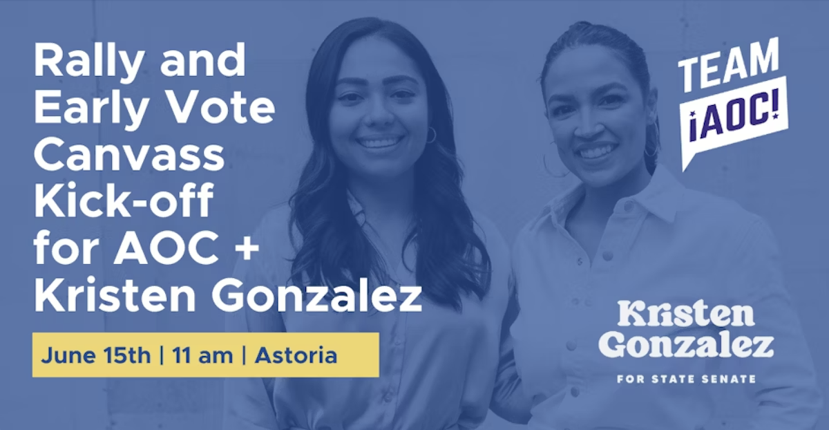 Rally and Early Vote Canvass Kick-off for AOC & Kristen Gonzalez in ...