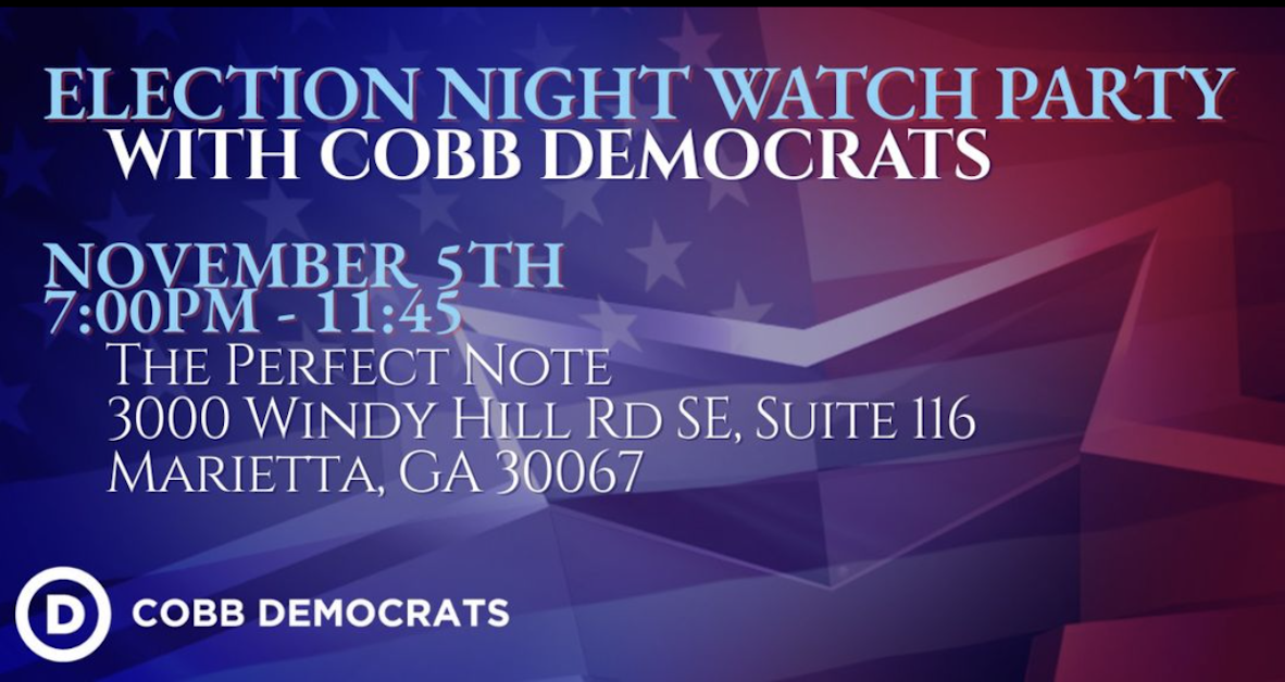 Election Night Watch Party with Cobb Democrats · Cobb County Democratic ...