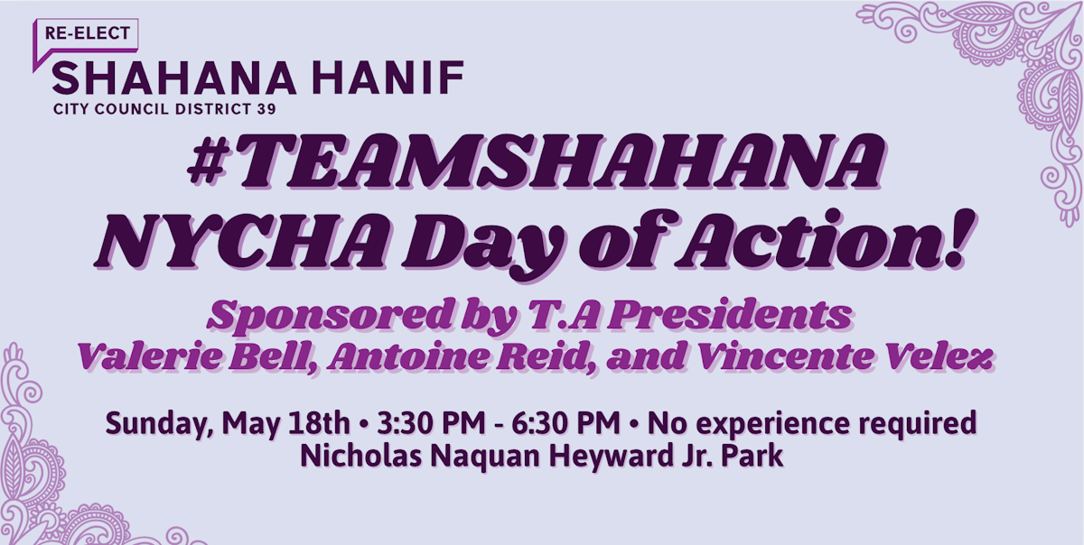 NYCHA Day of Action with #TeamShahana! · Mobilize
