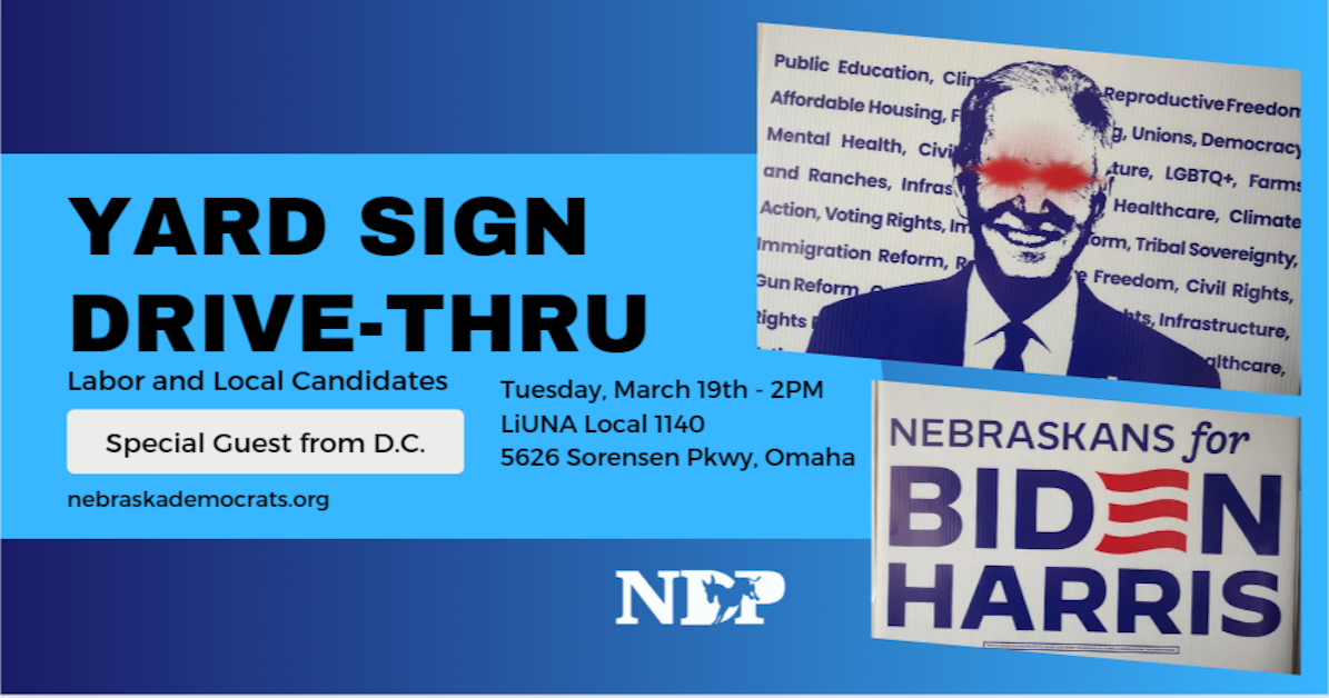 NDP, Labor, and Candidate Yard Sign Drive-Thru with Second Gentleman ...