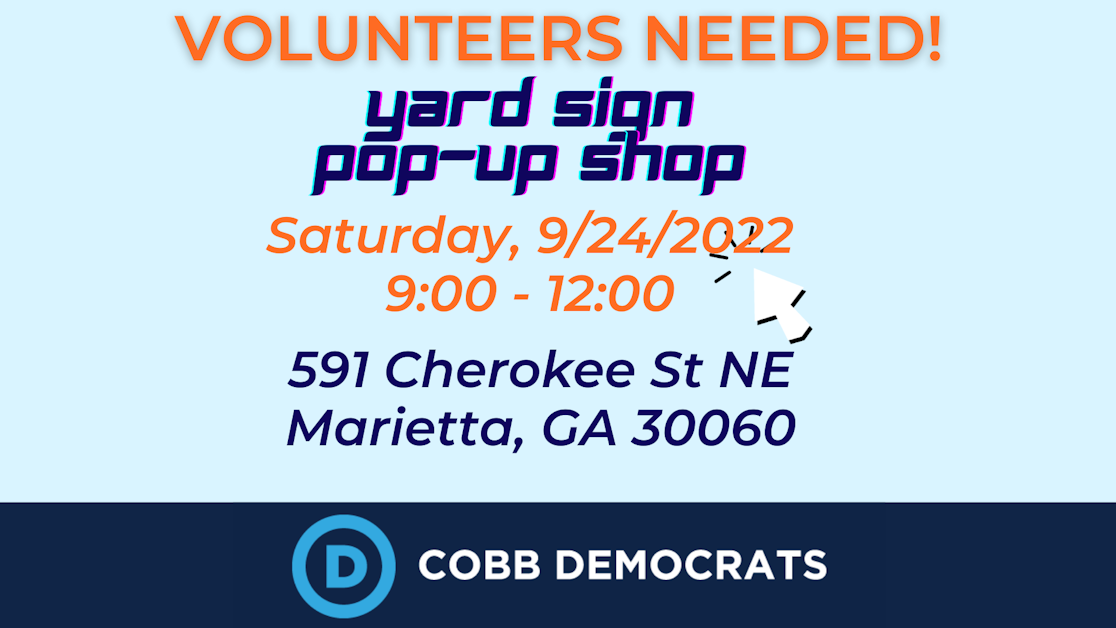 Abrams Sign Pop Up—-Marietta · Cobb County Democratic Committee