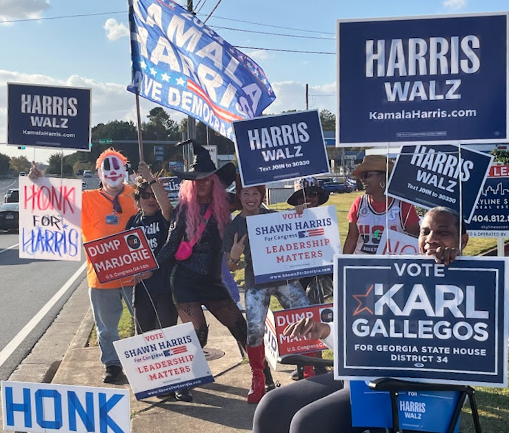 ELECTION EVE: Rush Hour Sign Waving for DEMS! (Kennesaw North Cobb ...