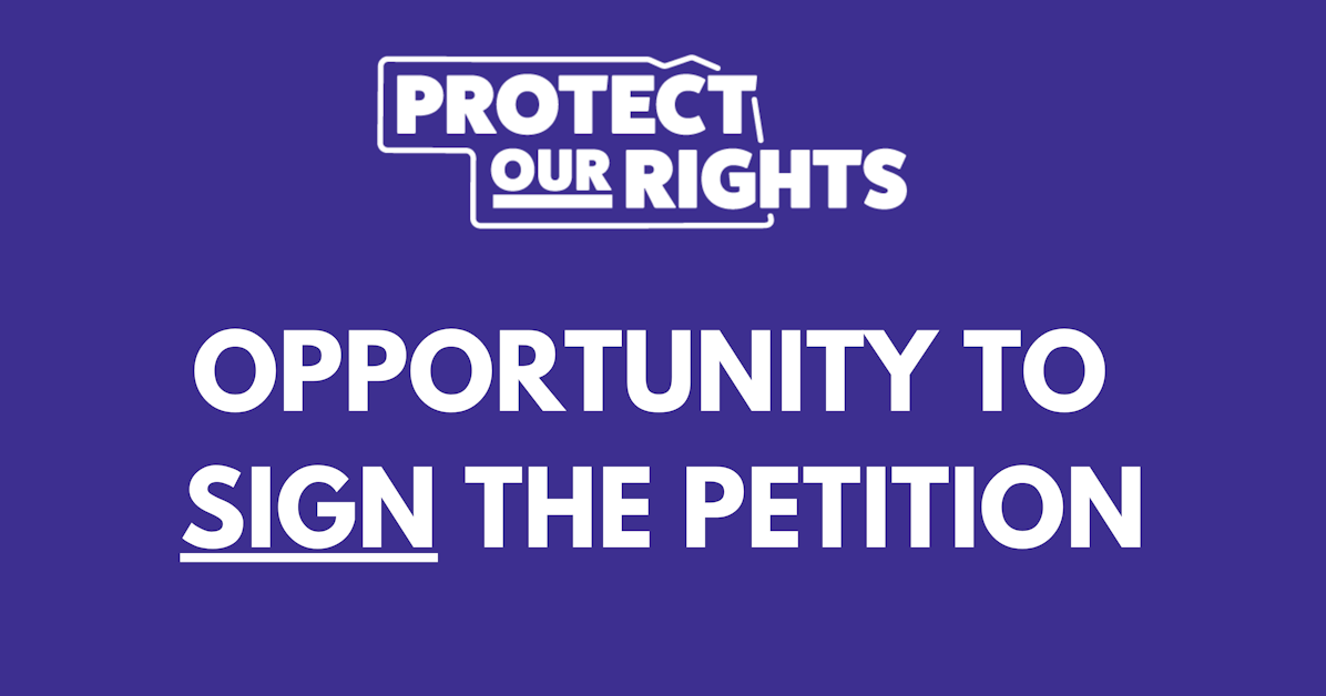 Protect Our Rights: Sign the Petition at Urban Abbey · Nebraska Table
