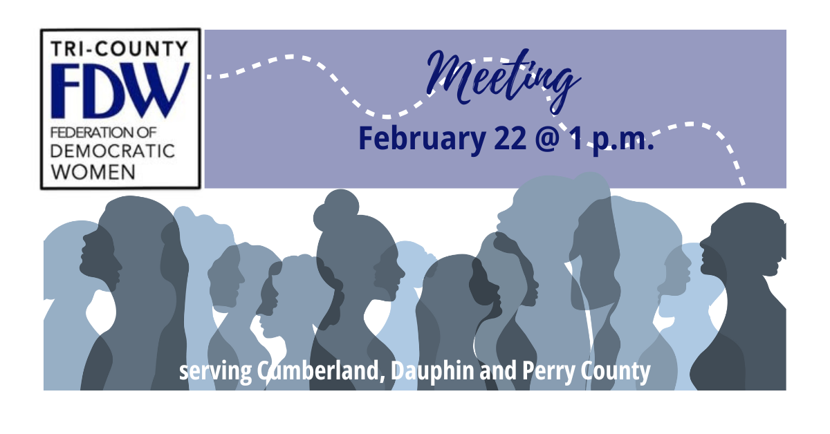 Tri-County Federation of Democratic Women Meeting 2/22 @ 1 pm ...