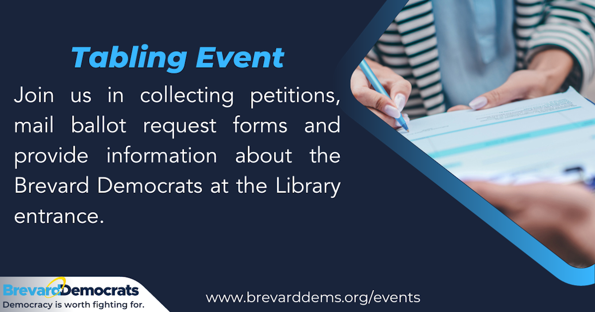 District 4 Tabling at the Eau Gallie Library · BrevardDems