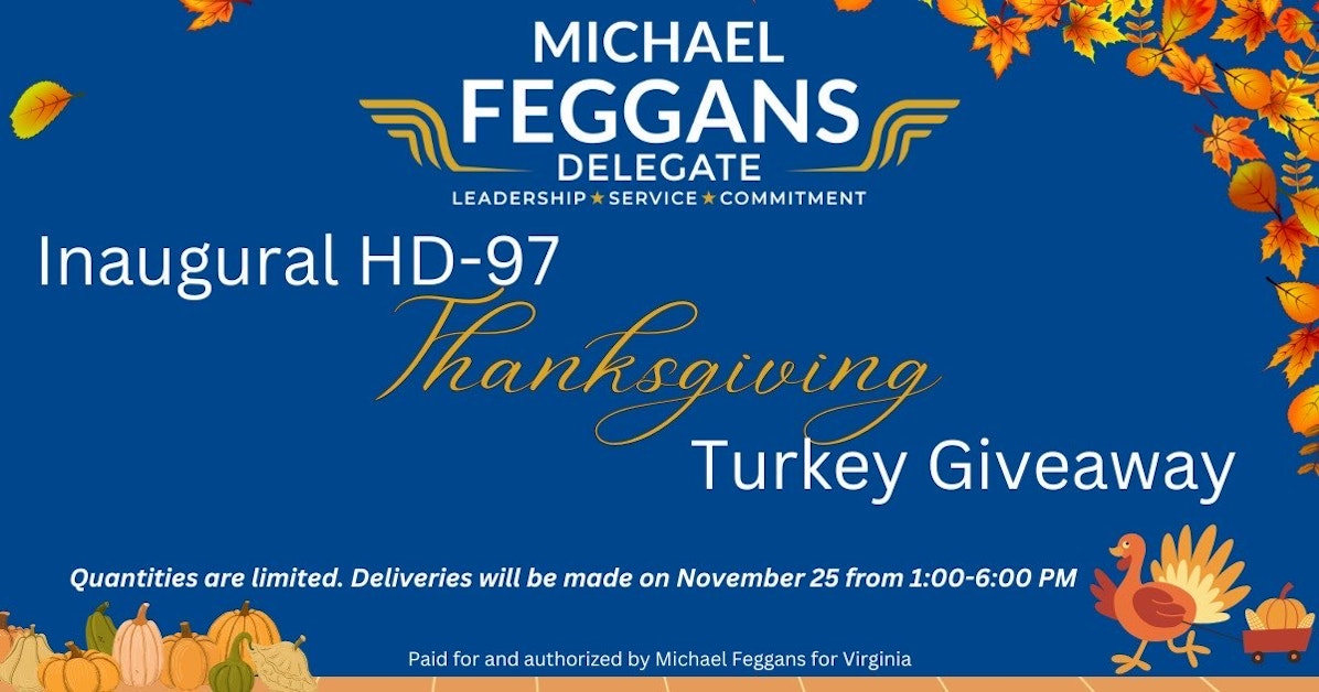 Inaugural Delegate Feggans Thanksgiving Turkey Basket Giveaway · Mobilize