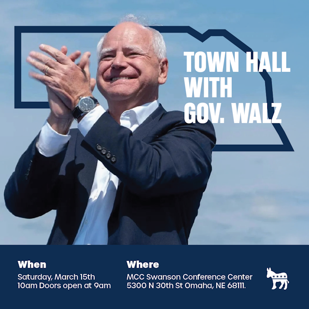Nebraska Democratic Party Townhall with Gov. Tim Walz · Nebraska ...