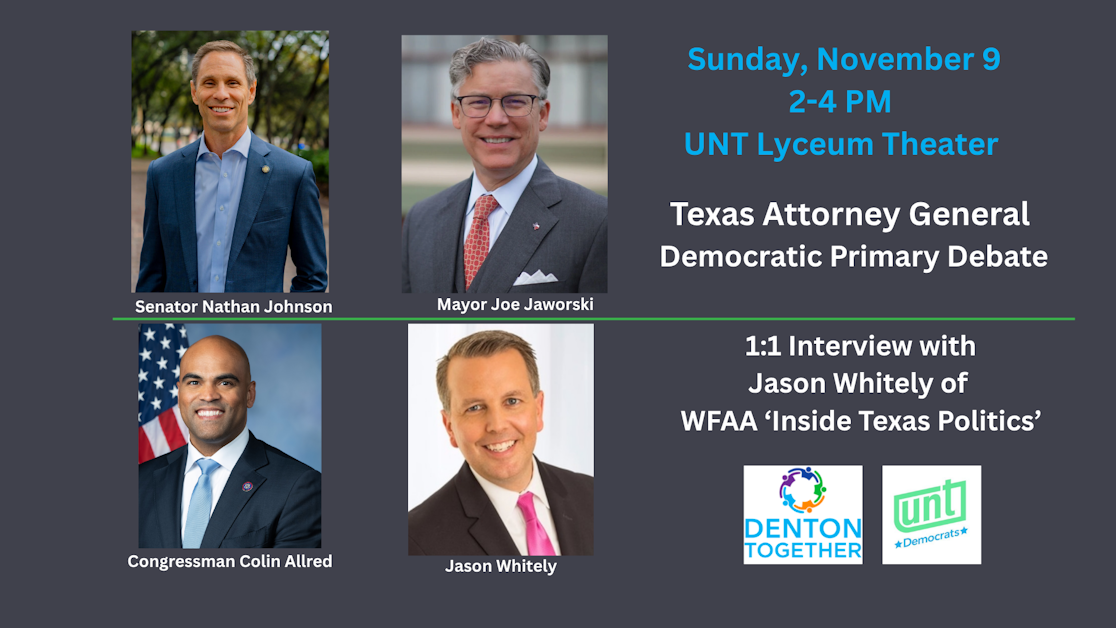 Texas Democratic AG Debate and Congressman Colin Allred Conversation ...