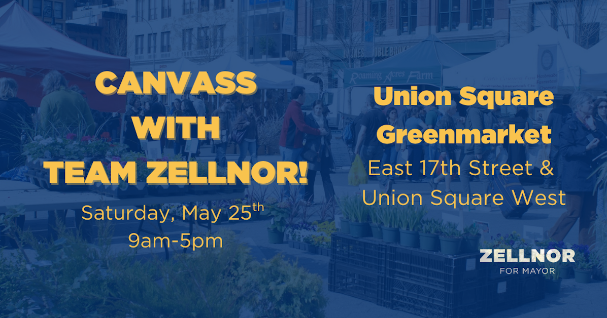 Union Square Green Market Canvass · Zellnor for NYC