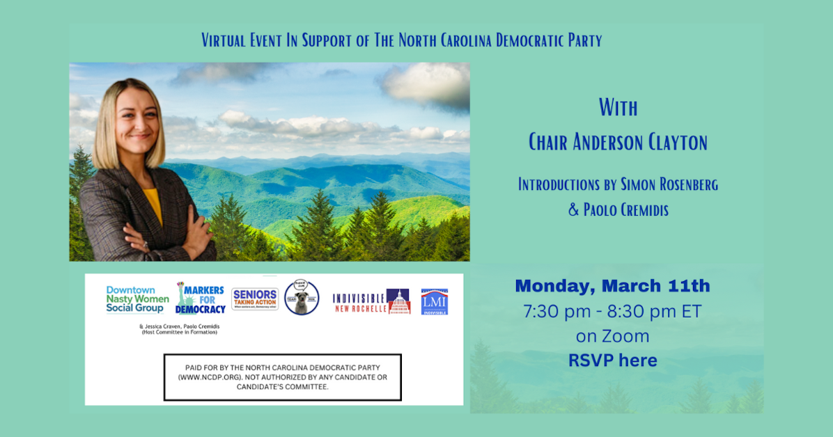 Virtual Event In Support of The North Carolina Democratic Party With ...