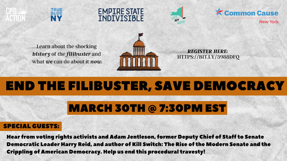 End the Filibuster, Save Democracy · Mobilize