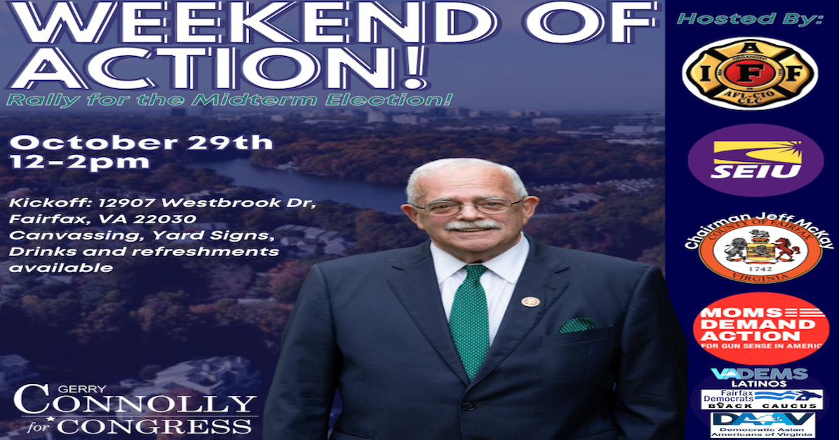 Gerry Connolly's Weekend of Action! Rally for the Midterm Election ...