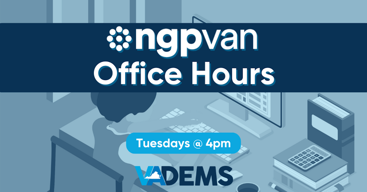 VAN Office Hours - September · Democratic Party of Virginia