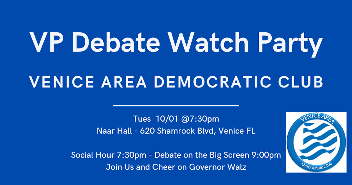 Vice Presidential DEBATE WATCH PARTY · Sarasota County Democratic Party
