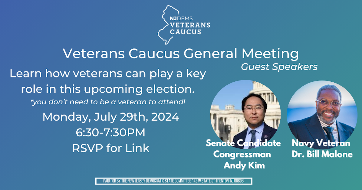 Veterans Caucus Virtual General Meeting · New Jersey Democratic State ...
