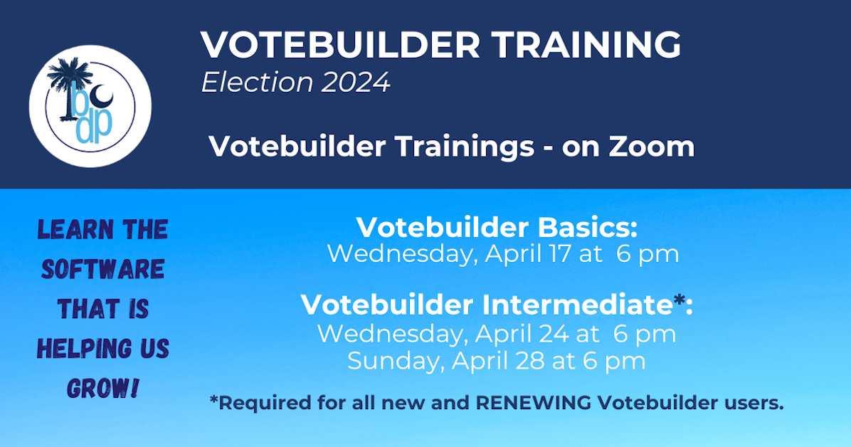 BCDP Votebuilder Training on Zoom: Basic and Intermediate · Beaufort ...