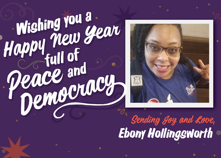 Send your friends and family a "Happy New Year, Voter!" postcard ...