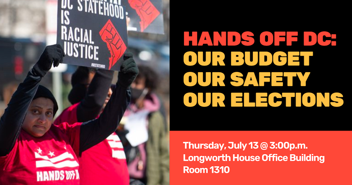 Hands Off DC: Our budget, Our safety, Our elections · Mobilize