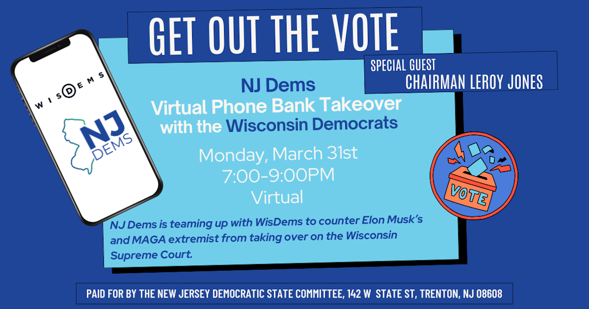 NJ Dems Virtual Phone Bank Takeover with the Wisconsin Democrats · New ...