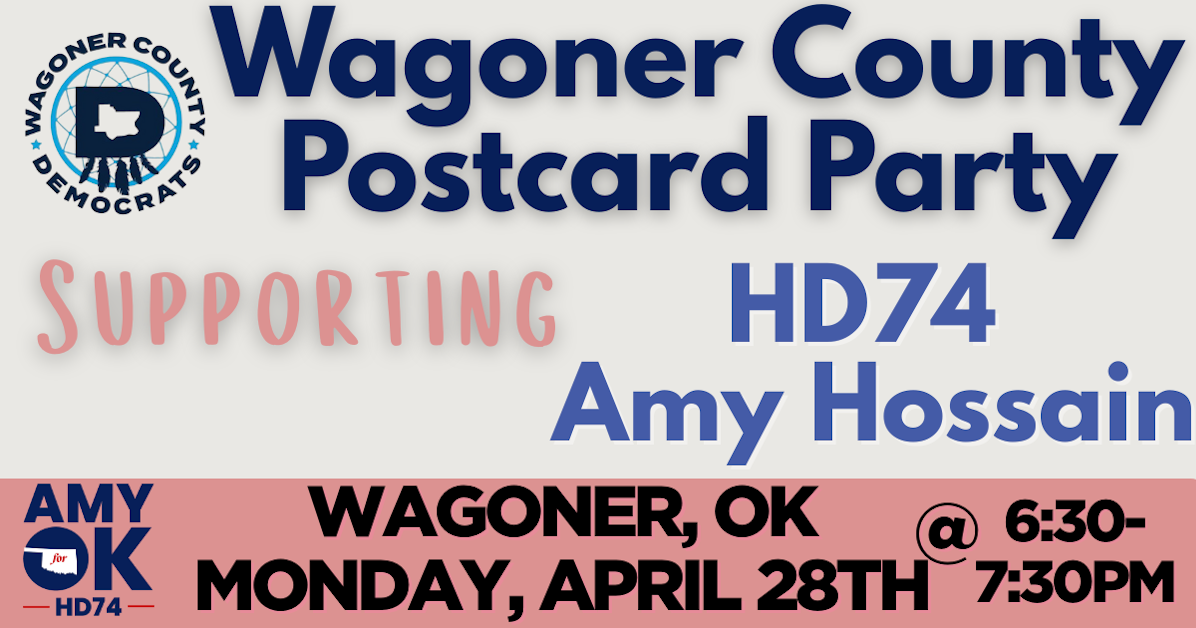 HD74 Amy4OK- Wagoner County Postcard Party · Melissa Bryce for State Senate