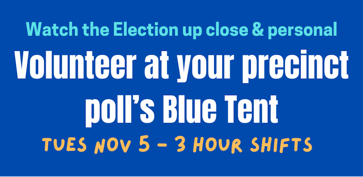 Nov 5 - Erwin Precinct Volunteer at the Blue Tent on Election Day ...