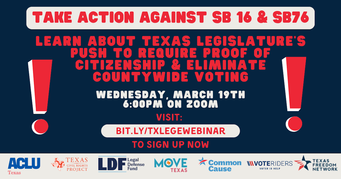WEBINAR: Texas Legislature's Push to Require Proof of Citizenship and ...