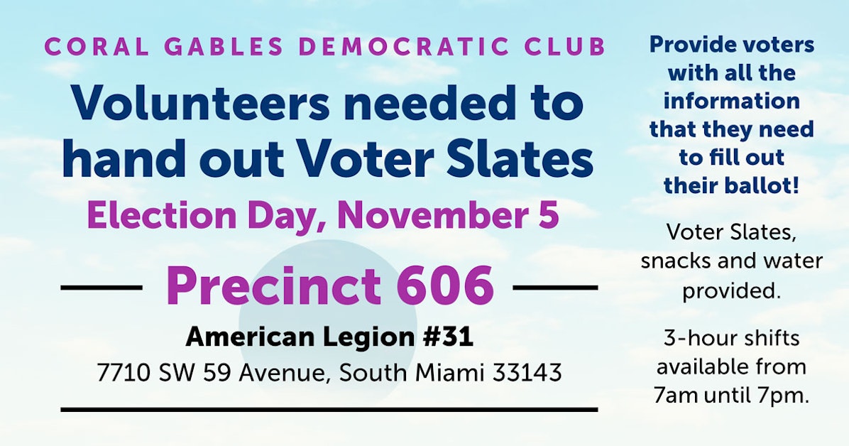 Hand Out Voter Slates on Election Day in Precinct 606 · Mobilize