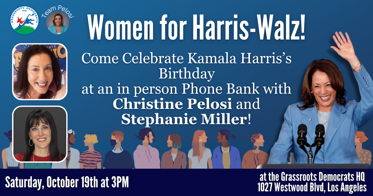 Women for Harris-Walz Birthday Phone Bank with Christine Pelosi and ...