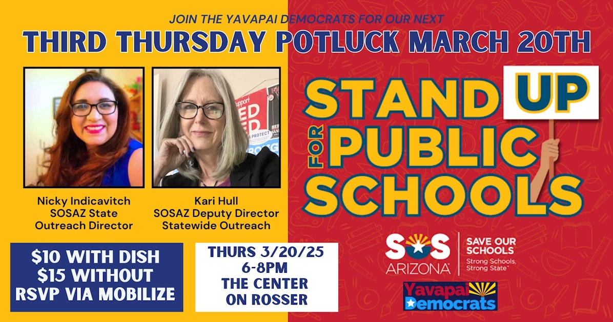 Monthly General Meeting & Potluck · Yavapai County Democratic Party