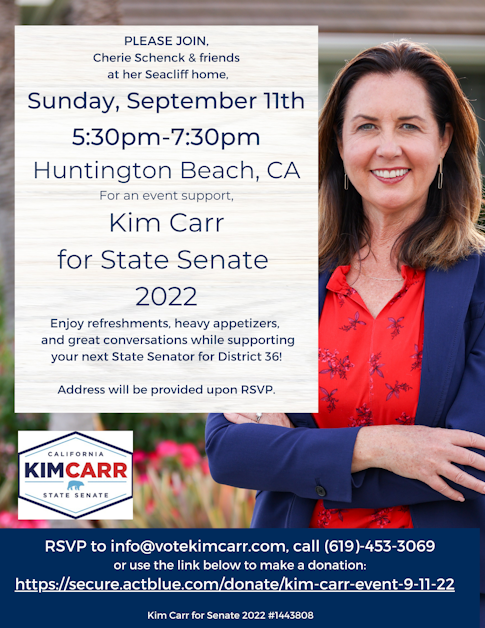 Meet & Greet with Kim Carr for State Senate 2022 · Mobilize