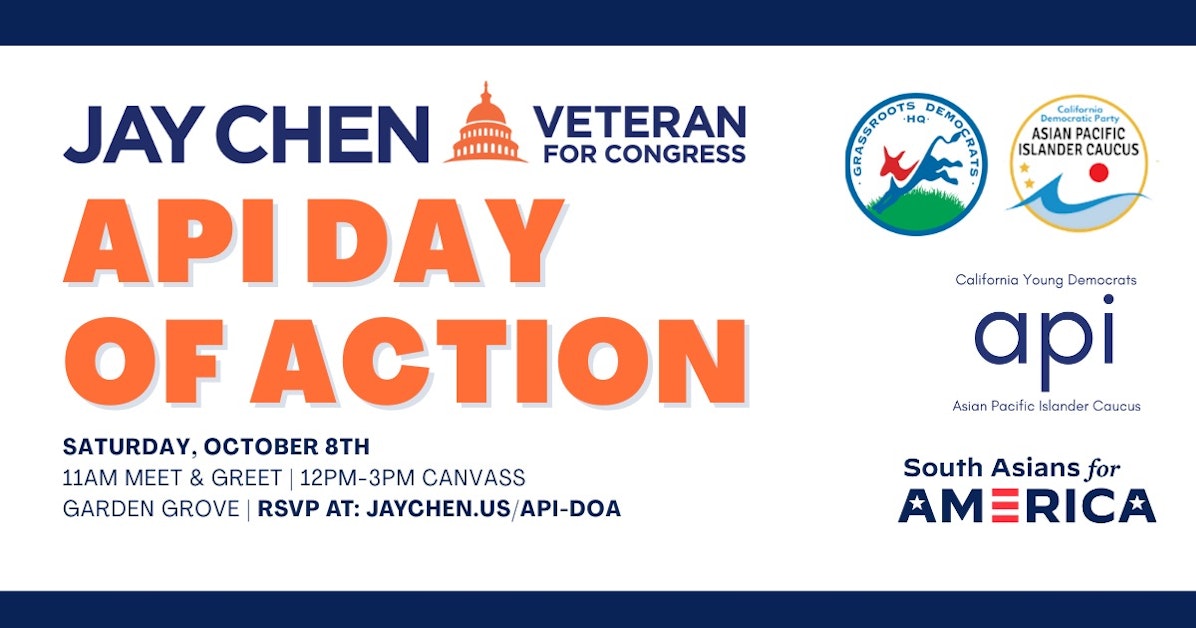 API Day of Action: Canvass for Jay Chen for Congress · Mobilize